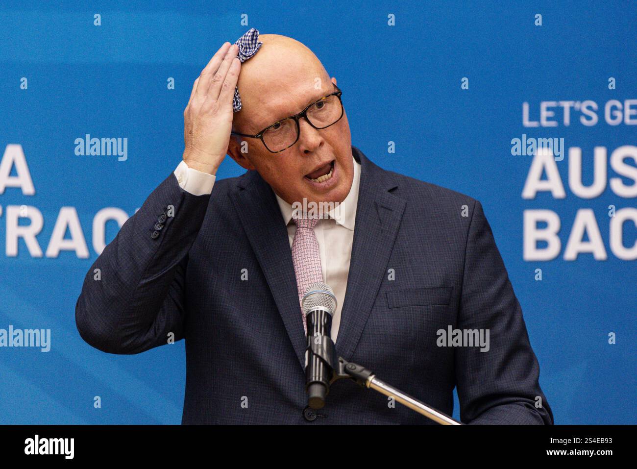 Melbourne, Australia. 12th Jan, 2025. Leader of the Opposition Peter ...