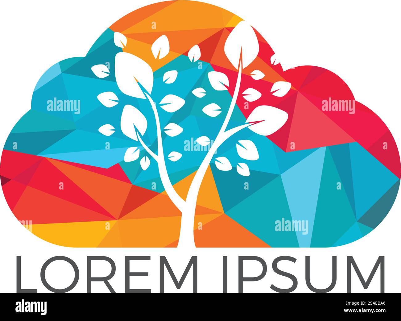 Cloud Tree Logo Design Stock Vector Image & Art - Alamy