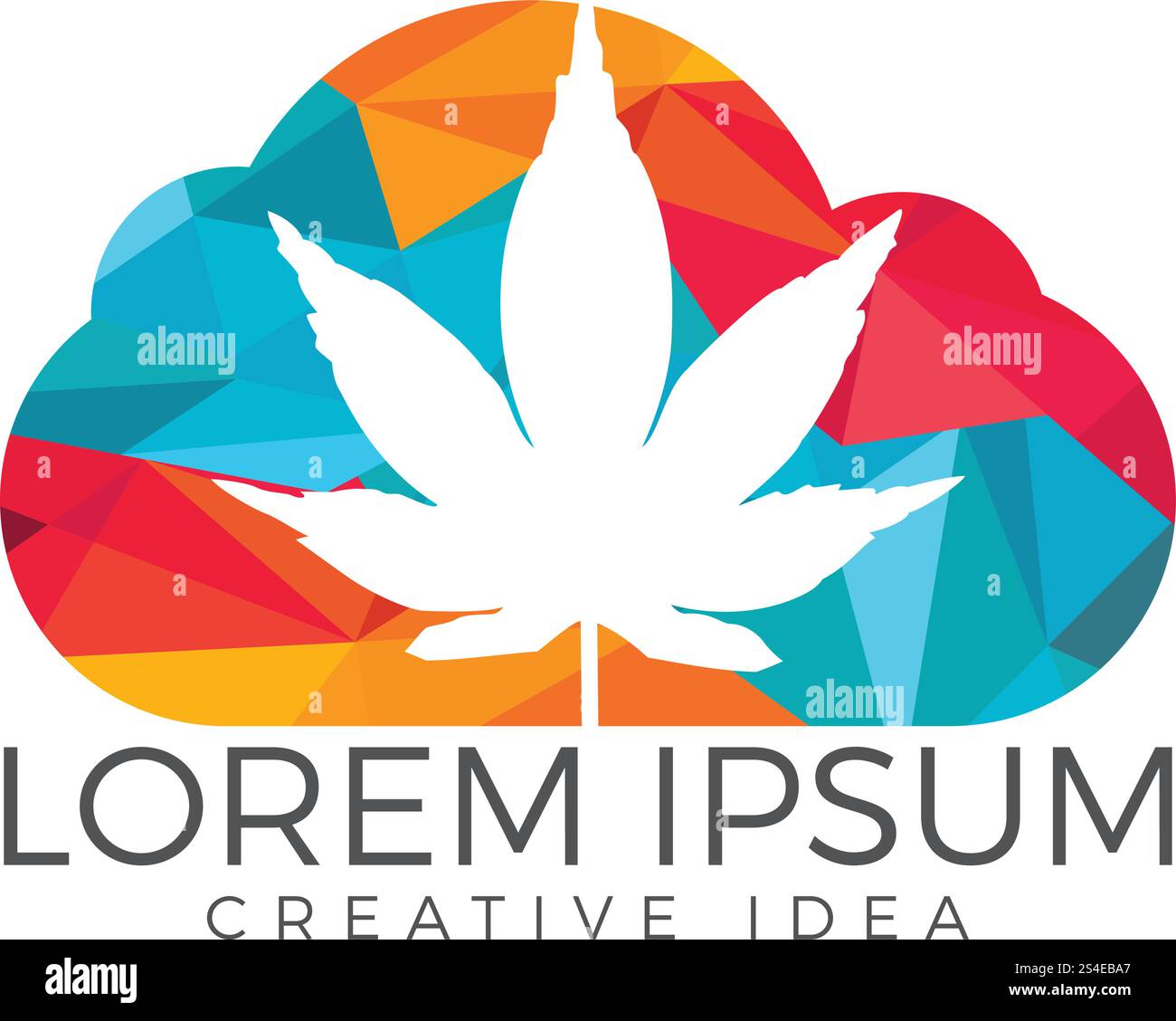 Cloud or smoke with marijuana leaf logo design Stock Vector Image & Art ...