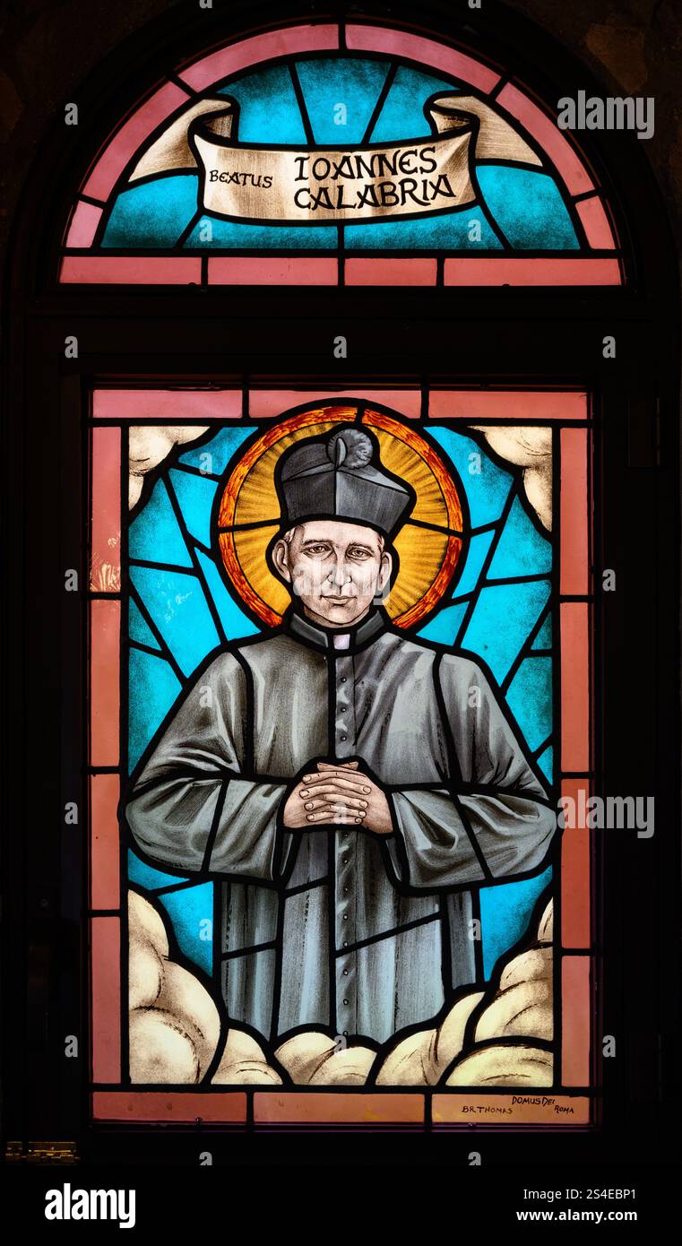 Saint Giovanni Calabria. A stained-glass window in the Oasis of Peace ...