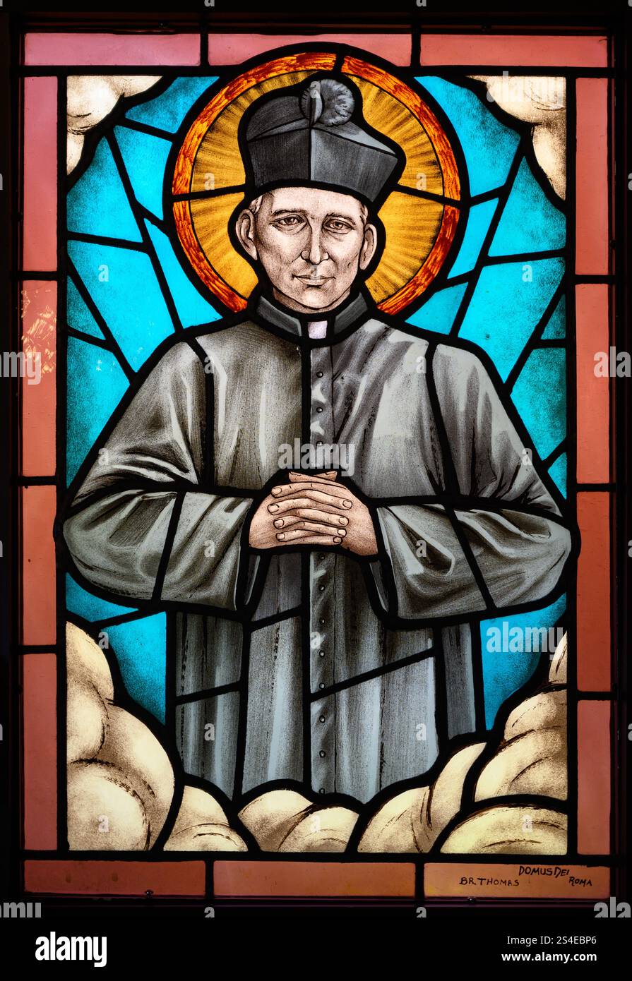 Saint Giovanni Calabria. A stained-glass window in the Oasis of Peace ...