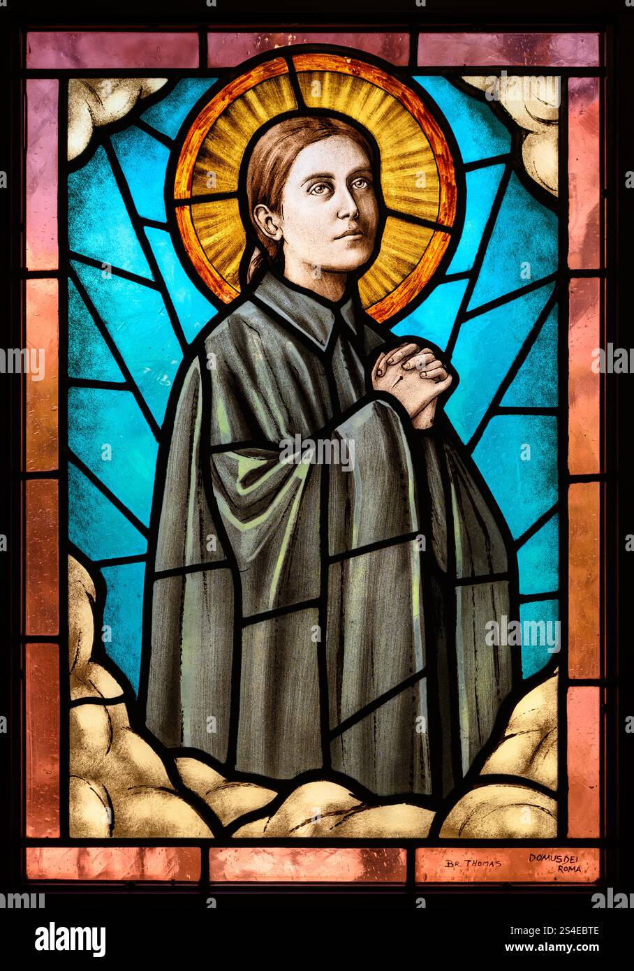 Saint Gemma Galgani. A stained-glass window in the Oasis of Peace ...