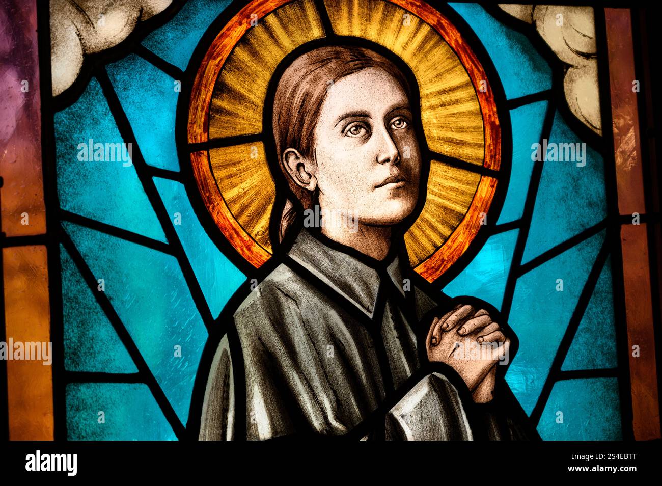 Saint Gemma Galgani. A stained-glass window in the Oasis of Peace ...