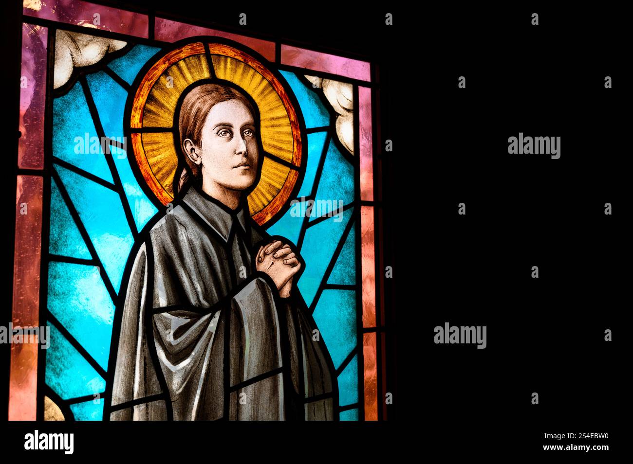 Saint Gemma Galgani. A stained-glass window in the Oasis of Peace ...