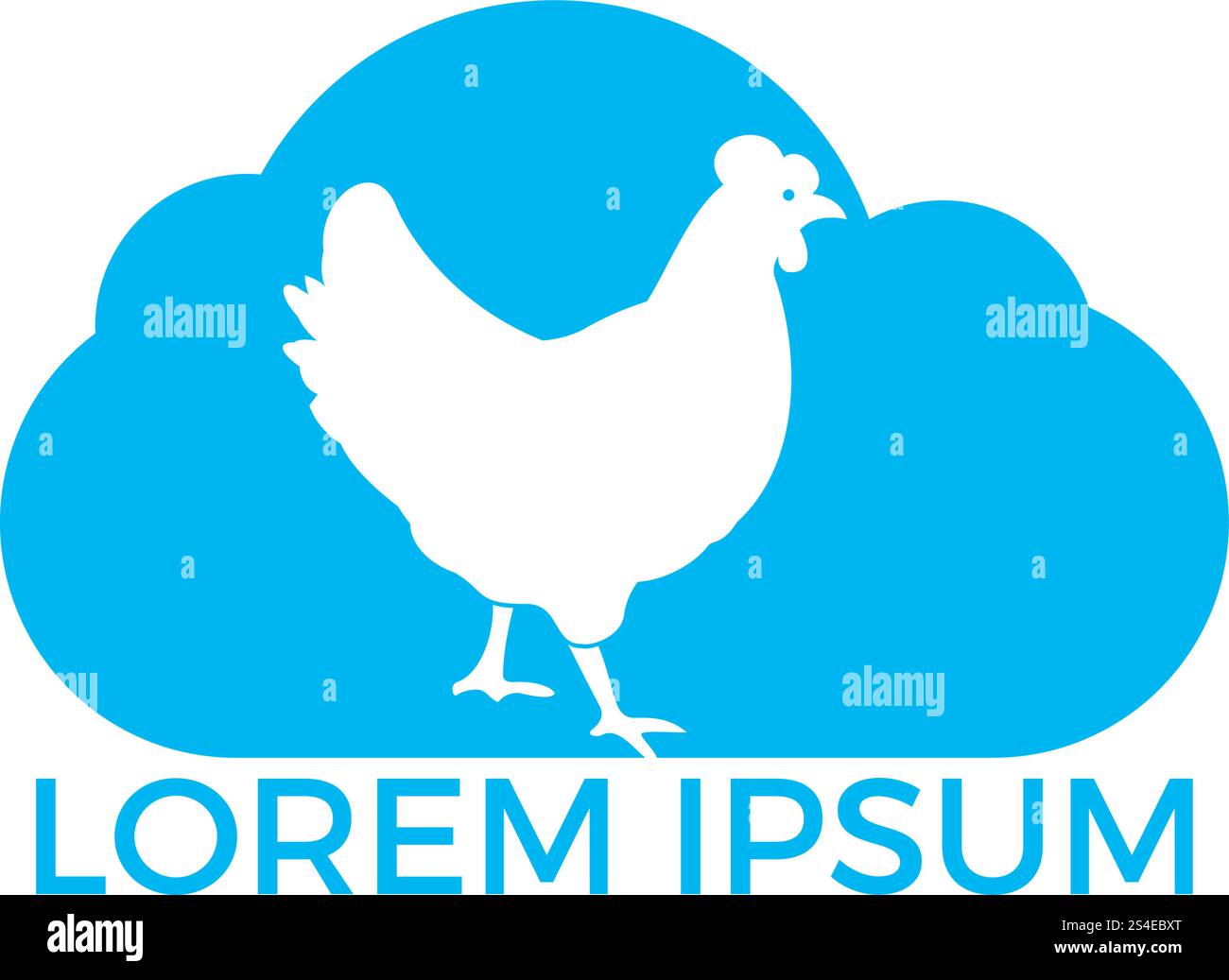 Hen and cloud vector logo design. Logo, sign, icon for groceries, meat ...