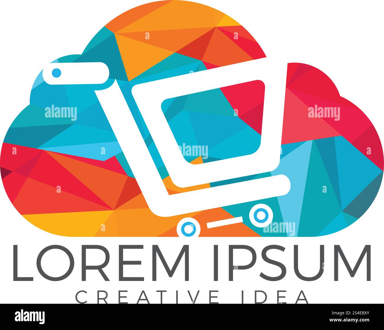 Cloud Shoping Logo Design. Vector Online Shop Logo Template Stock ...