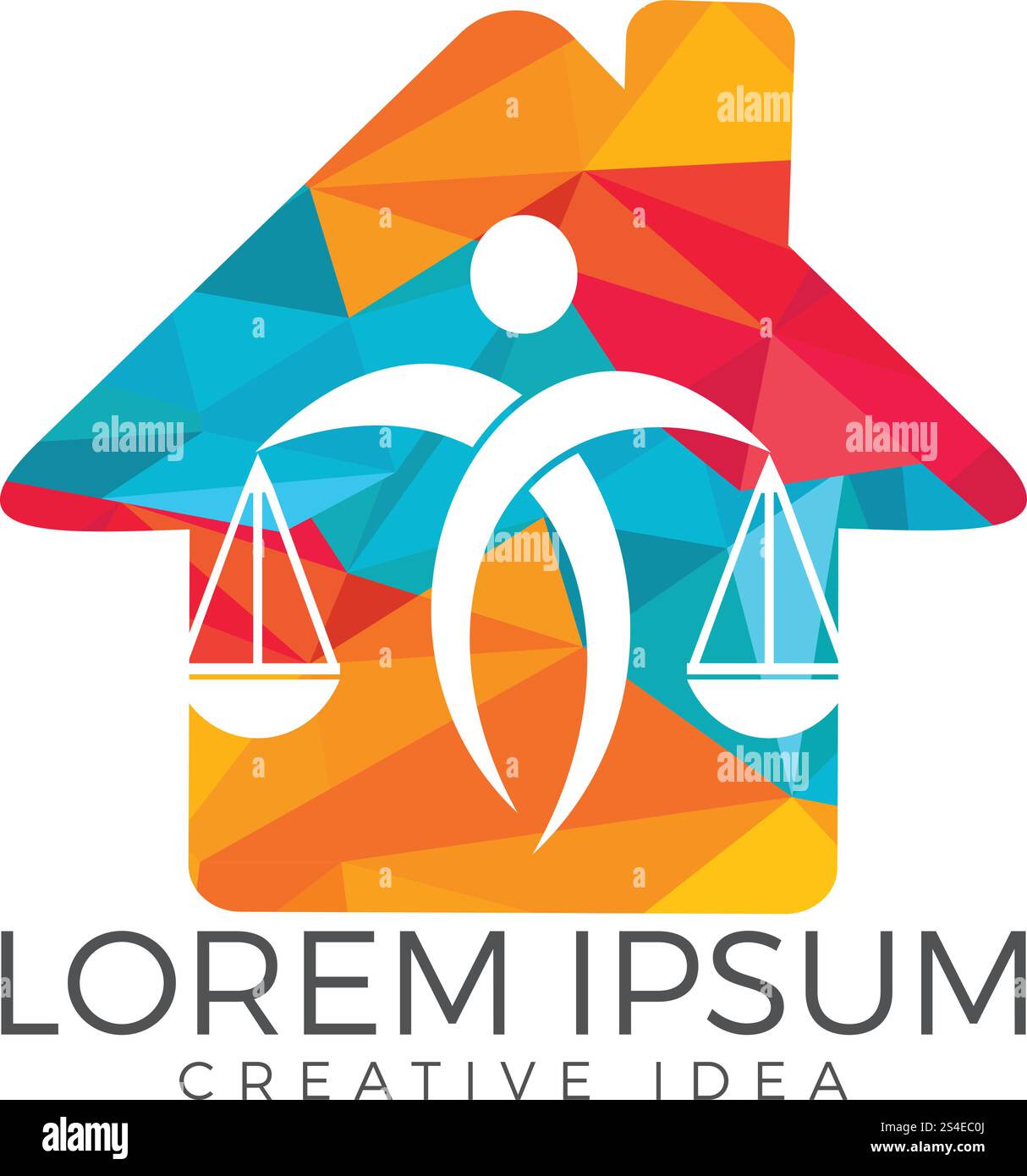 Man Holding Scales of Justice Logo. Law House Logo Design. Property Law ...