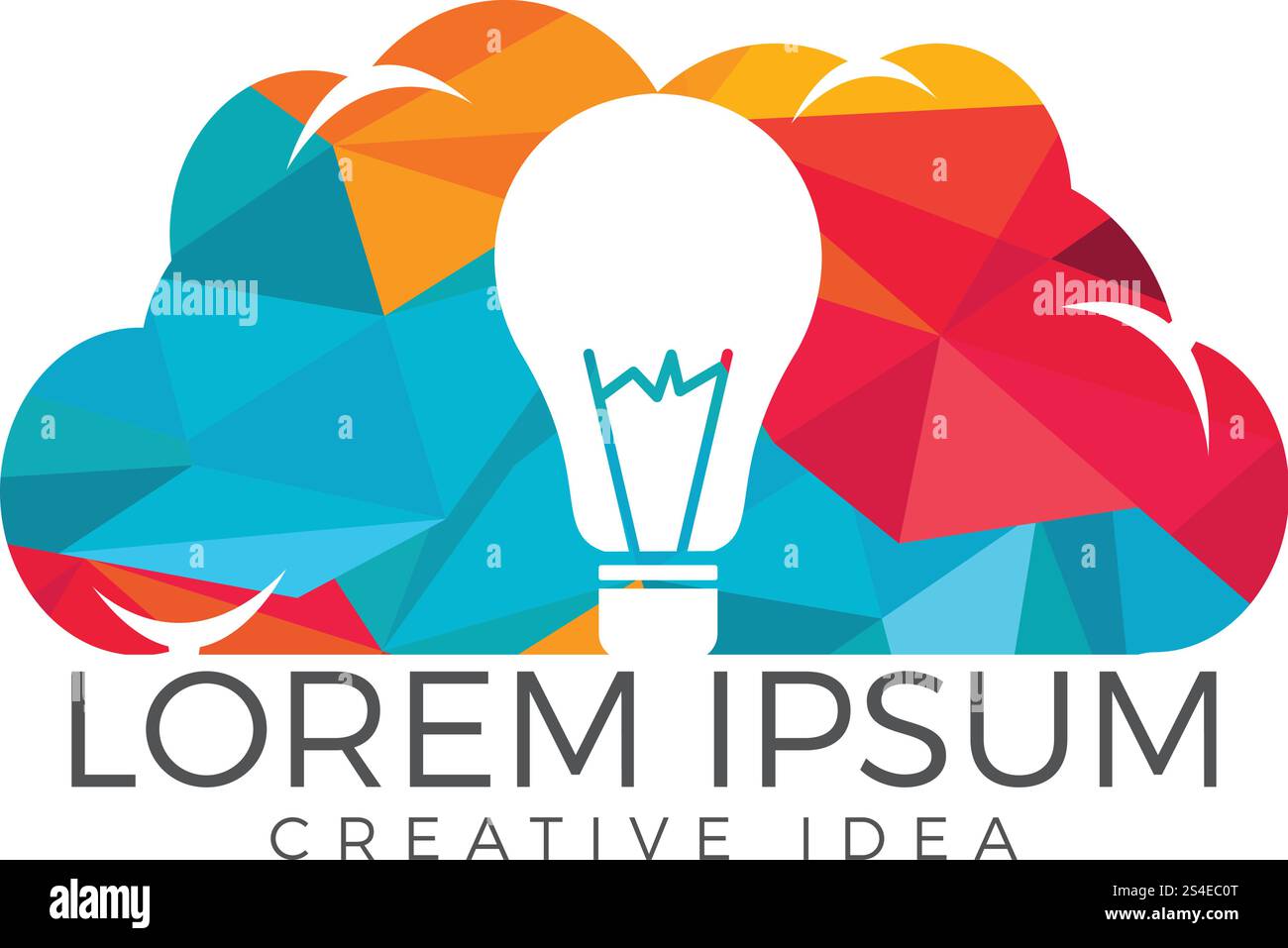 Bulb Cloud Logo Design. Idea cloud logo template with an abstract light ...