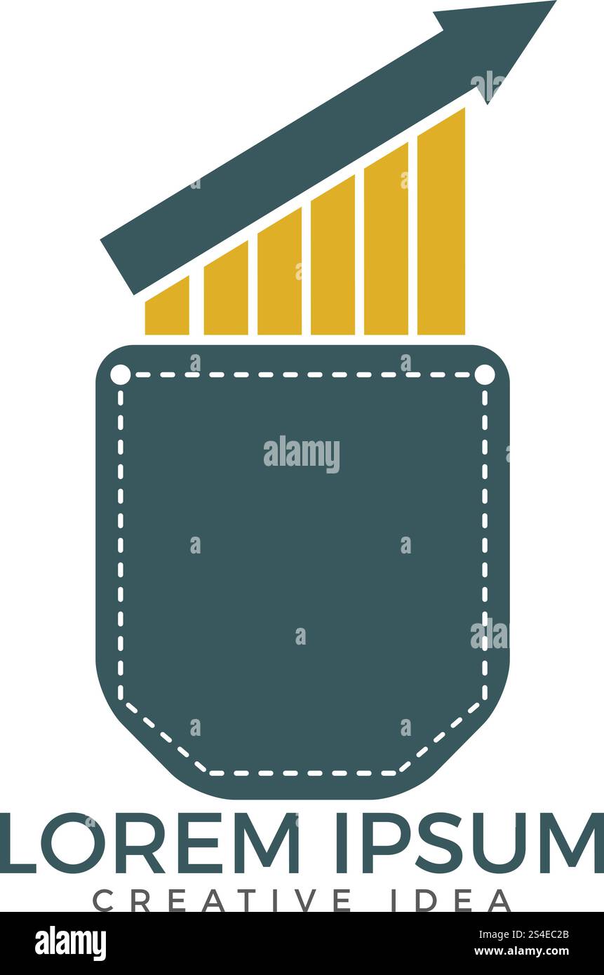 Pocket Trader Logo Design. Pocket and business graph icon design Stock ...