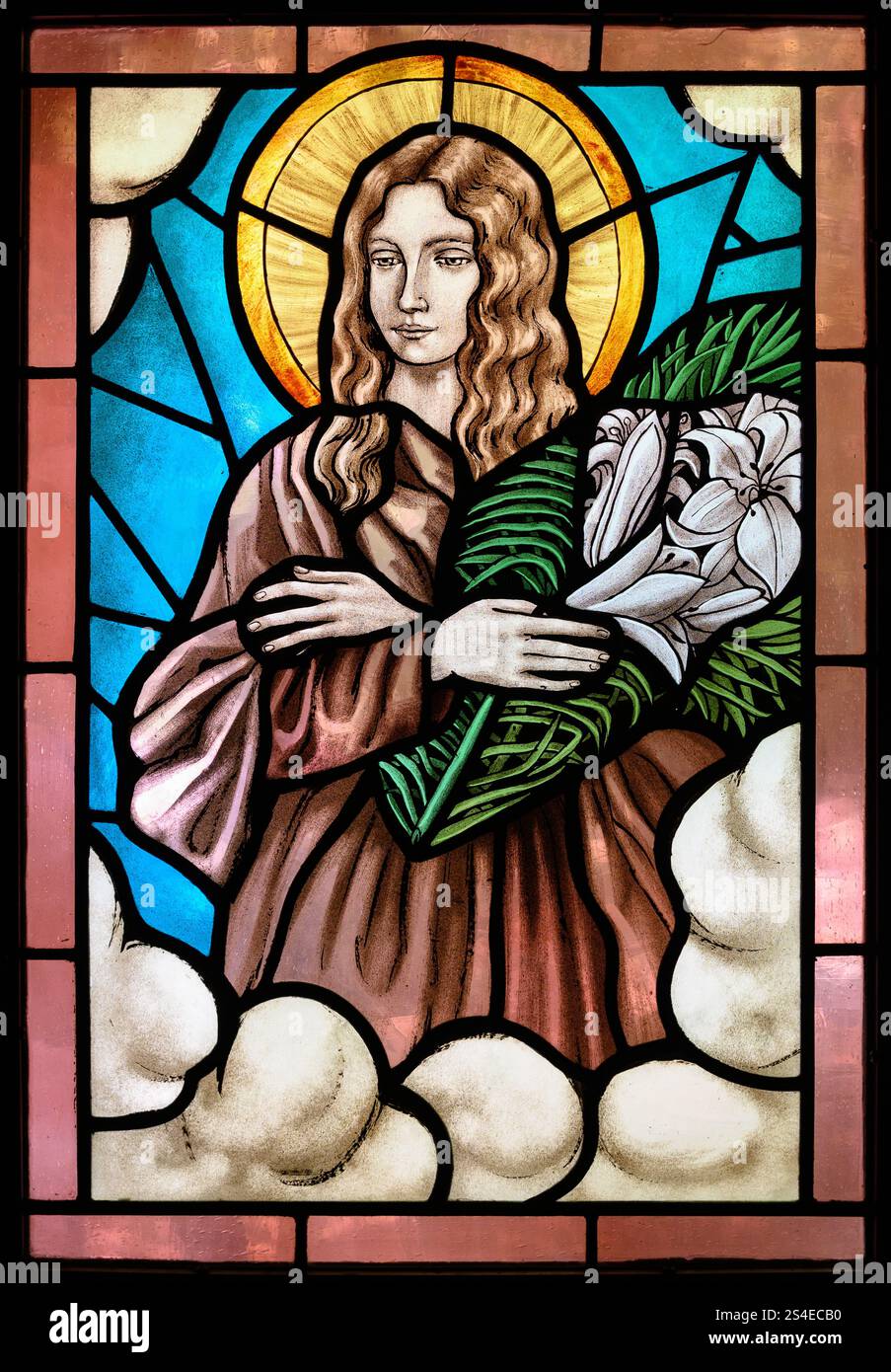 Saint Maria Goretti. A stained-glass window in the Oasis of Peace ...
