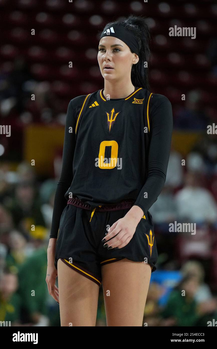 Arizona State forward Kennedy Basham (0) against Baylor during an NCAA ...