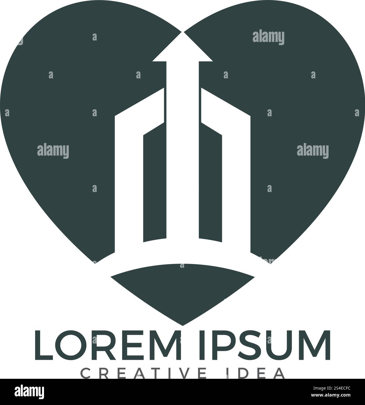 Arrow building heart shape company logo. House sign Stock Vector Image ...