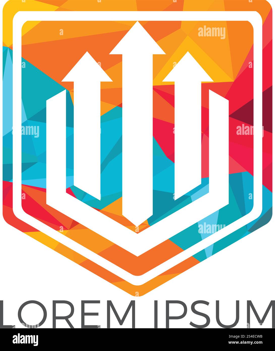 Business abstract logo design. Arrows sign in shield Stock Vector Image ...