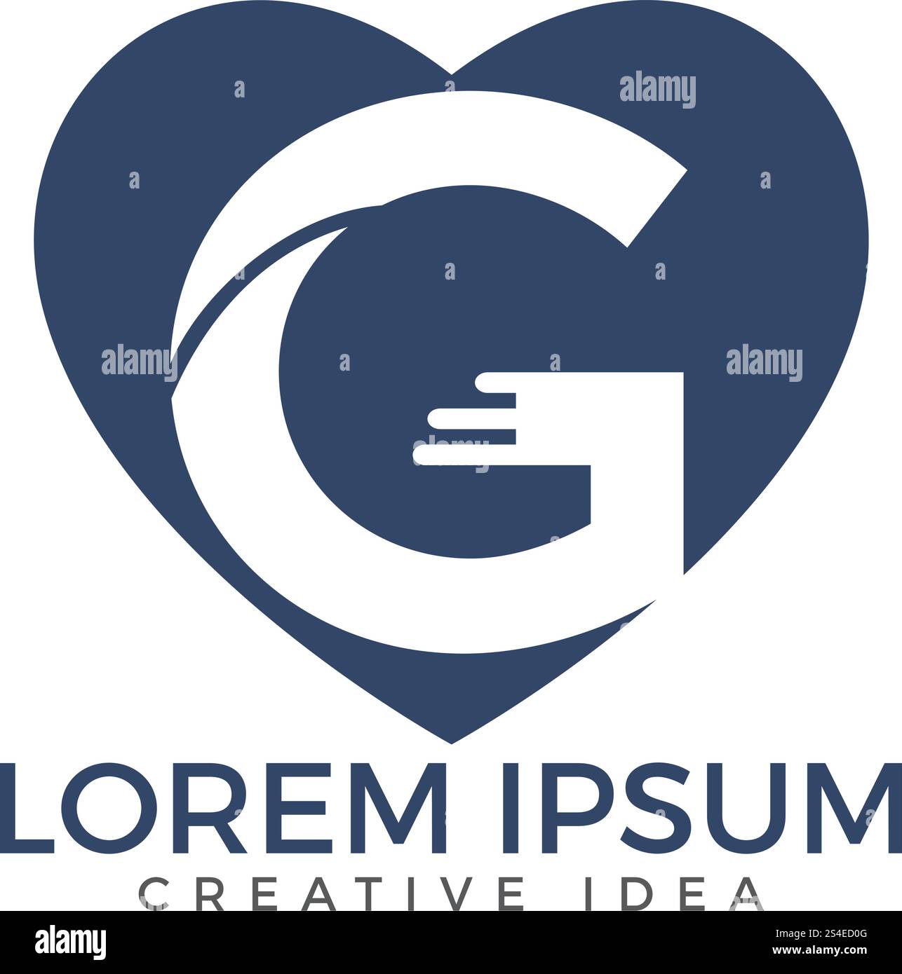 Letter G business logo design template. Heart shaped letter G logo ...