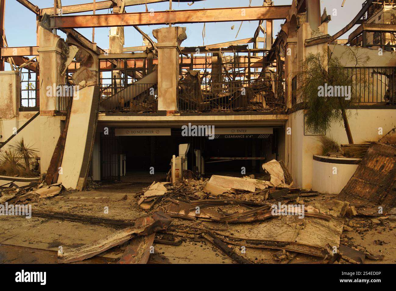 Buildings are reduced to ashes due to the fire in Pacific Palisades. In ...