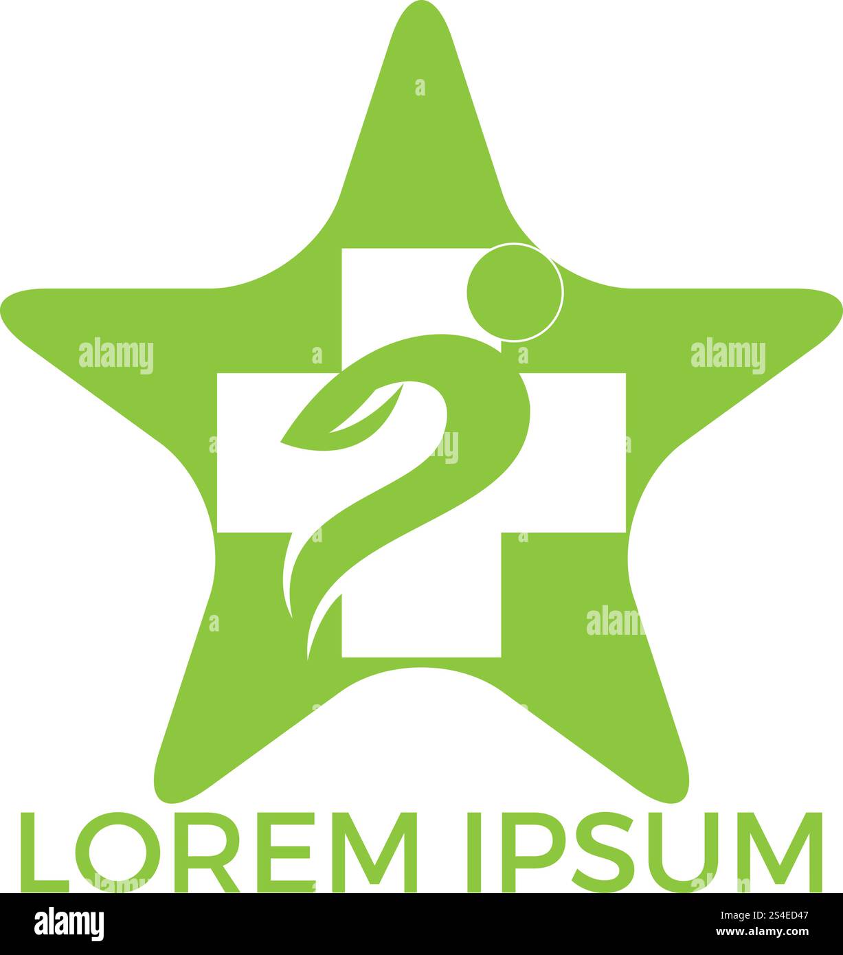 Medicine health cross star shape logo design. Plus nature healthy ...