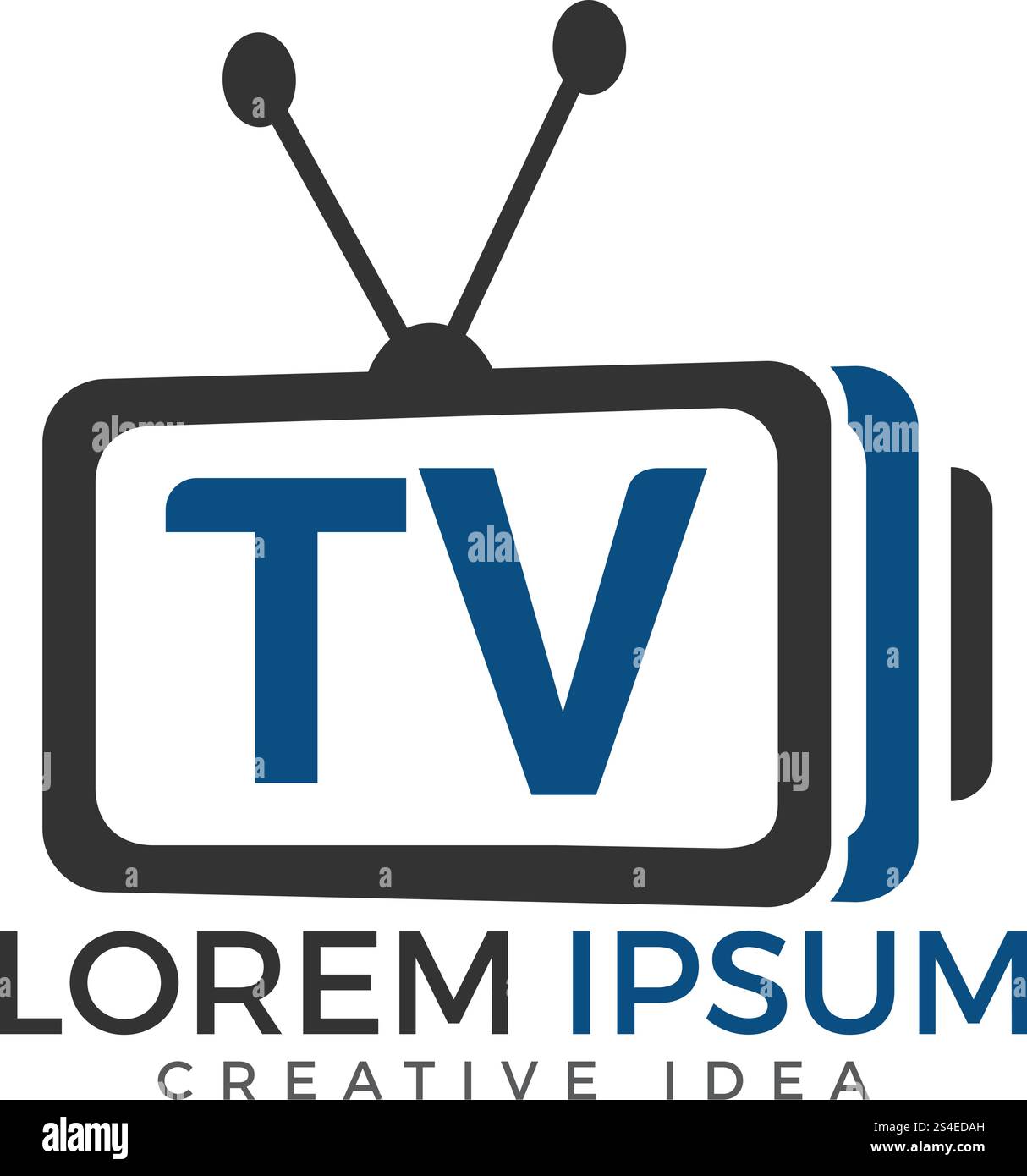 Letter TV logo design. TV media logo design concept template Stock ...