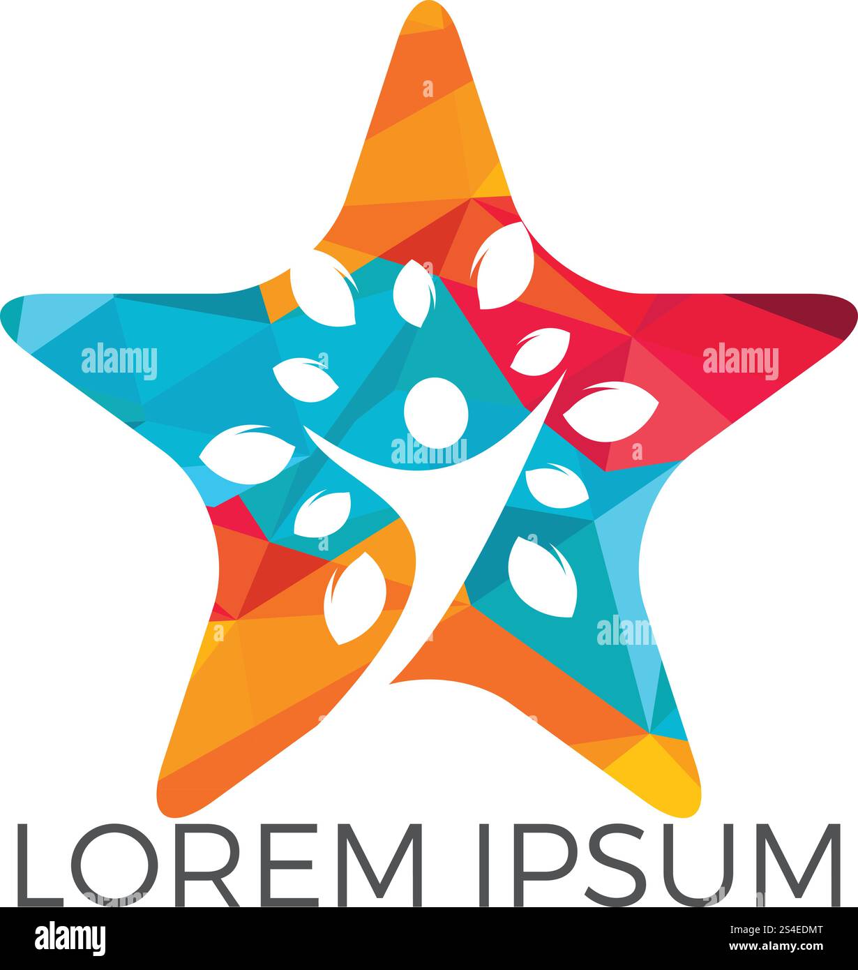 Human life logo icon of abstract people tree vector .Family tree star ...