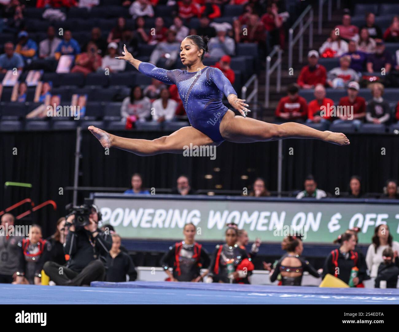 January 11, 2025: UCLA's Jordan Chiles leaps into the air during ...