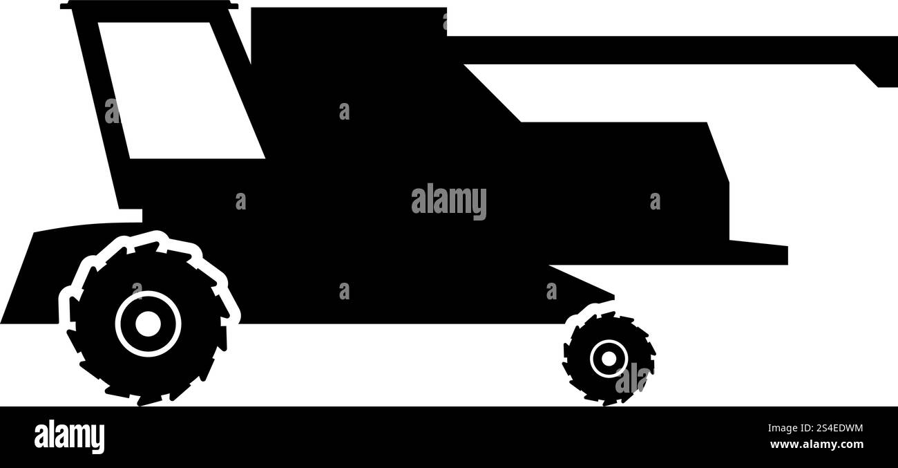 Farm harvester for work on field Combine icon black color vector ...