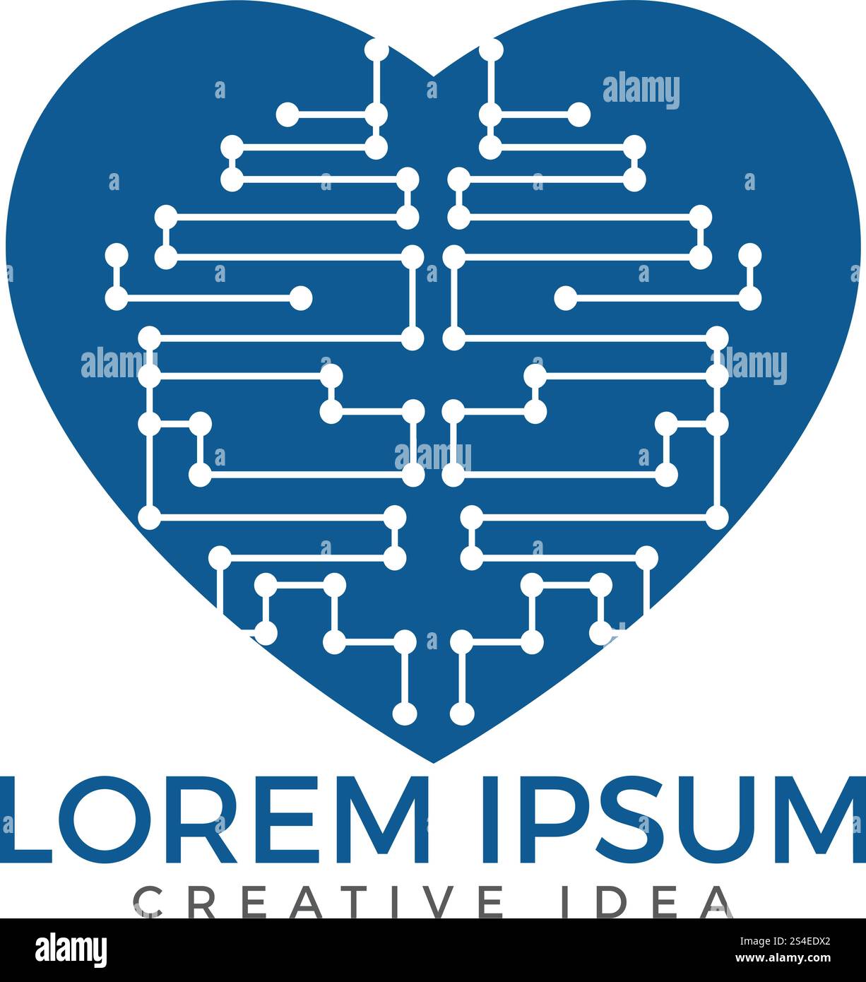 Technology integrate heart shape logo design. Love tech sign Stock ...