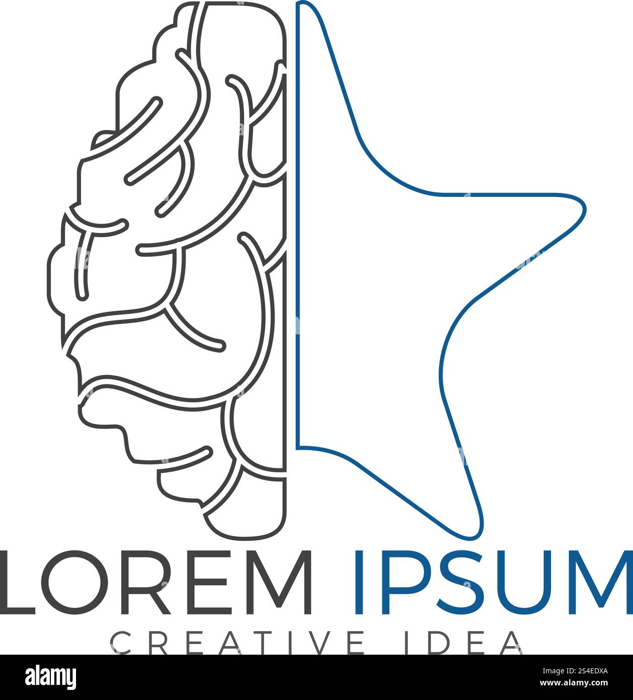 Mind star logo design. Brain star icon Stock Vector Image & Art - Alamy