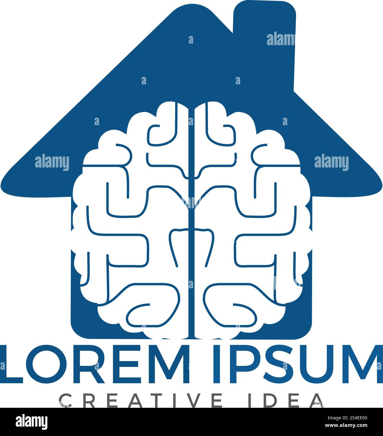 Creative brain house logo design. Think idea concept.Brainstorm power ...