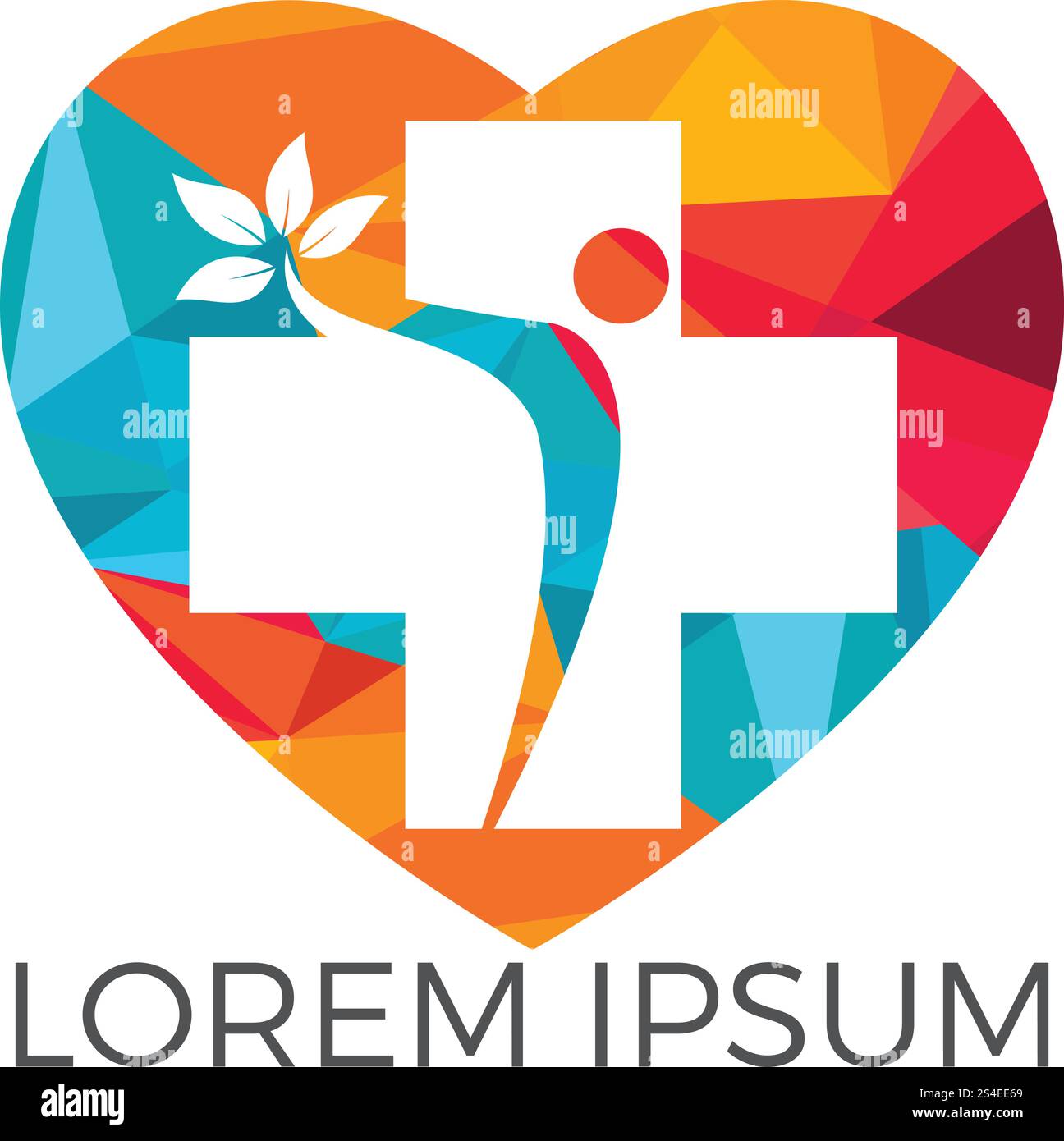 Medical cross heart shape logo design Stock Vector Image & Art - Alamy