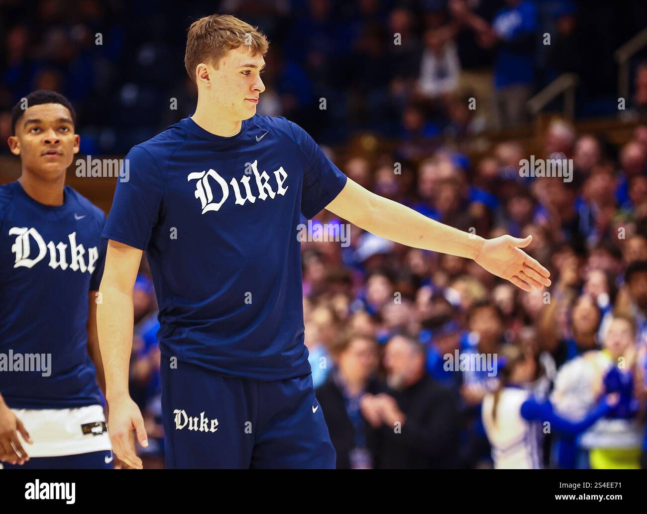 January 11, 2025: Duke guard Cooper Flagg (2) during warmup prior to ...