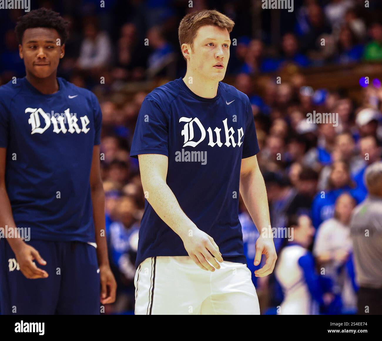 January 11, 2025: Duke forward Kon Knueppel (7) prior to game. NCAA ...