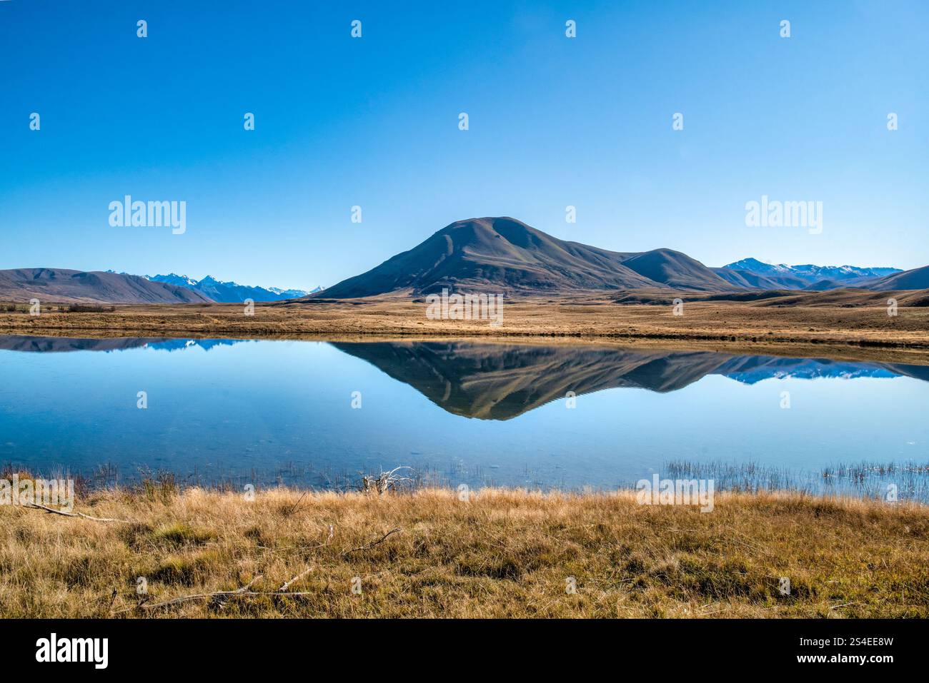 The arid extreme countryside around the shore of alpine Lakes in the ...