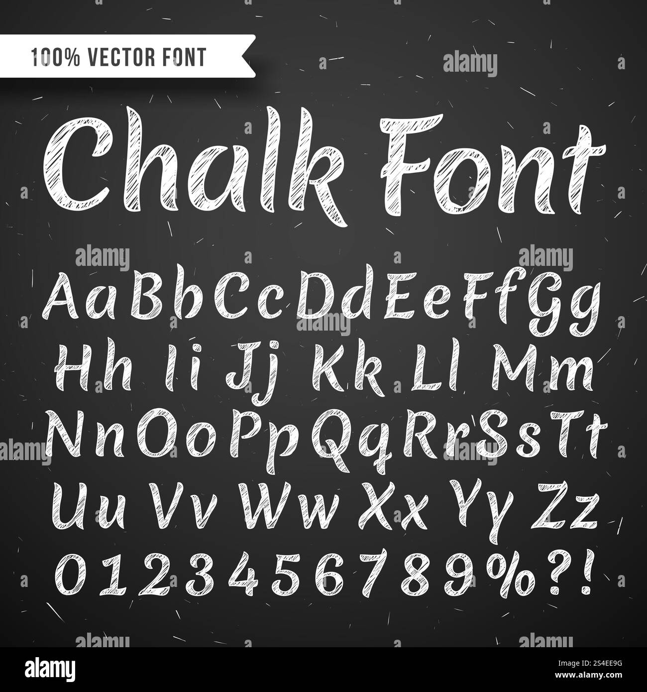 Chalk white calligraphy letters, vector writing alphabet isolated on ...