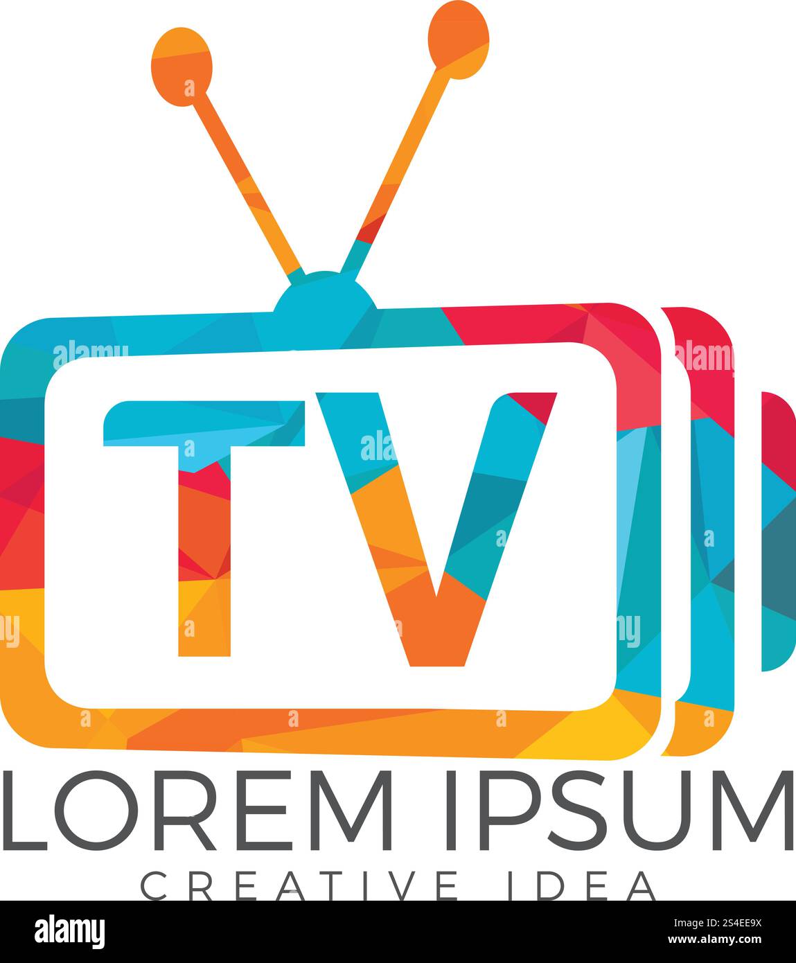 Letter TV logo design. TV media logo design concept template Stock ...