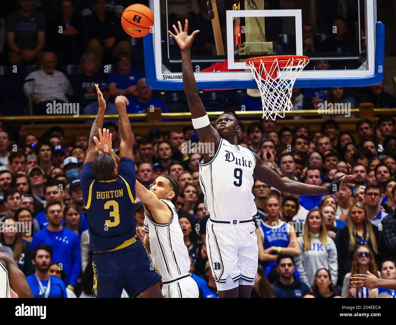 January 11, 2025: Notre Dame sophomore Markus Burton (3) shoots over ...