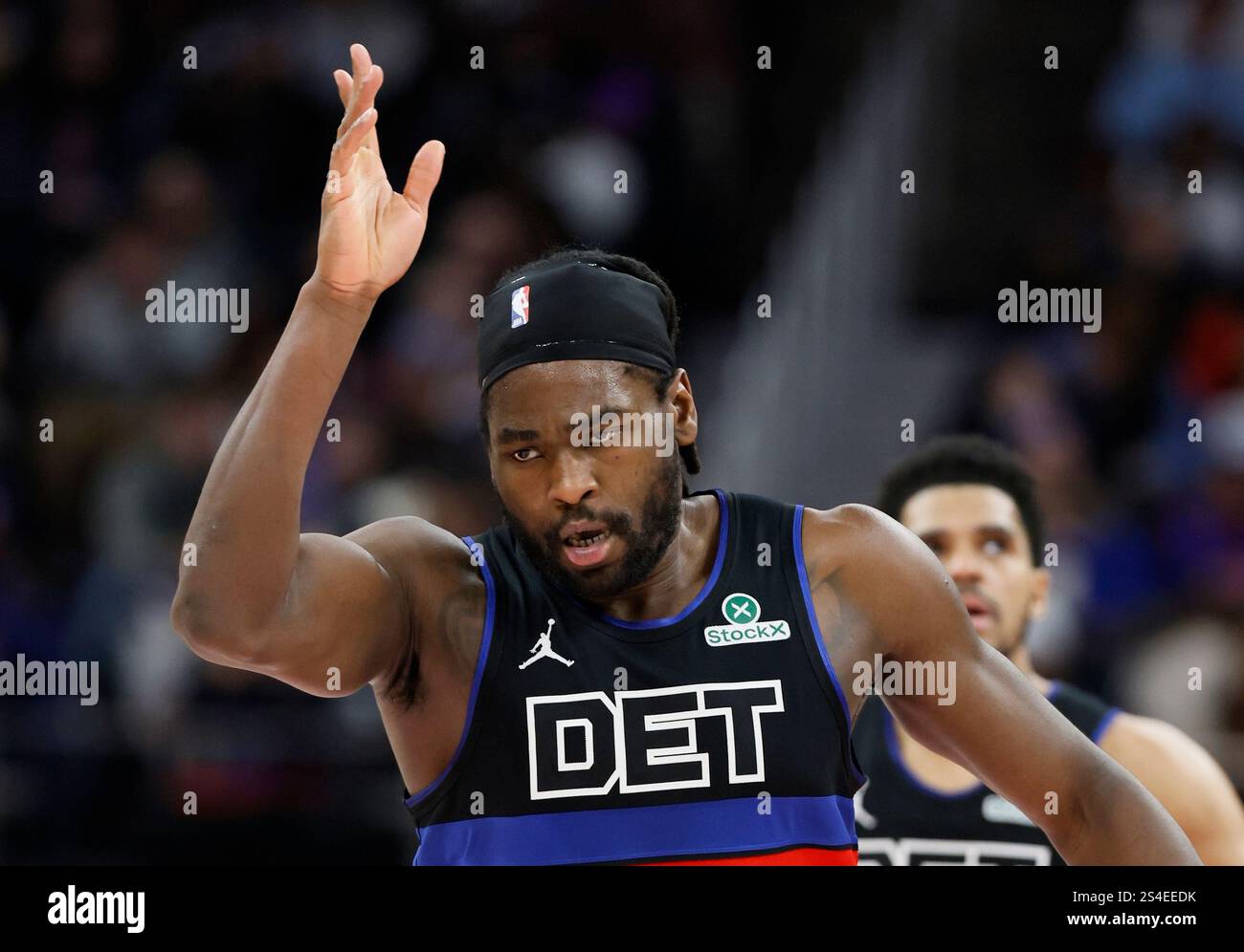 Detroit Pistons center Isaiah Stewart, front, celebrates after scoring ...