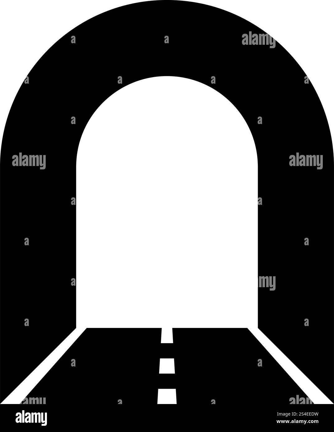 Subway tunnel with road for car icon black color vector illustration flat style simple image ...