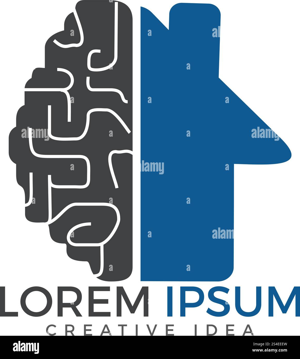 Creative brain house logo design. Think idea concept.Brainstorm power ...