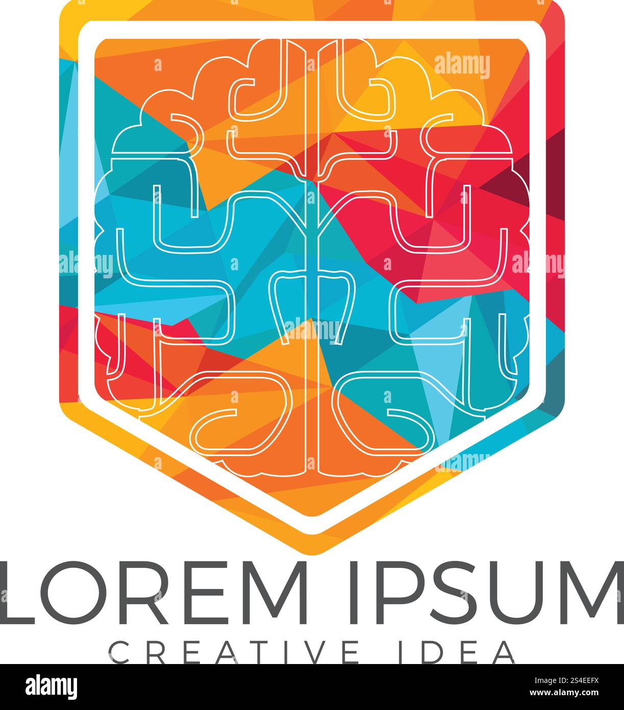 Creative brain shield logo design. Think idea concept.Brainstorm power ...