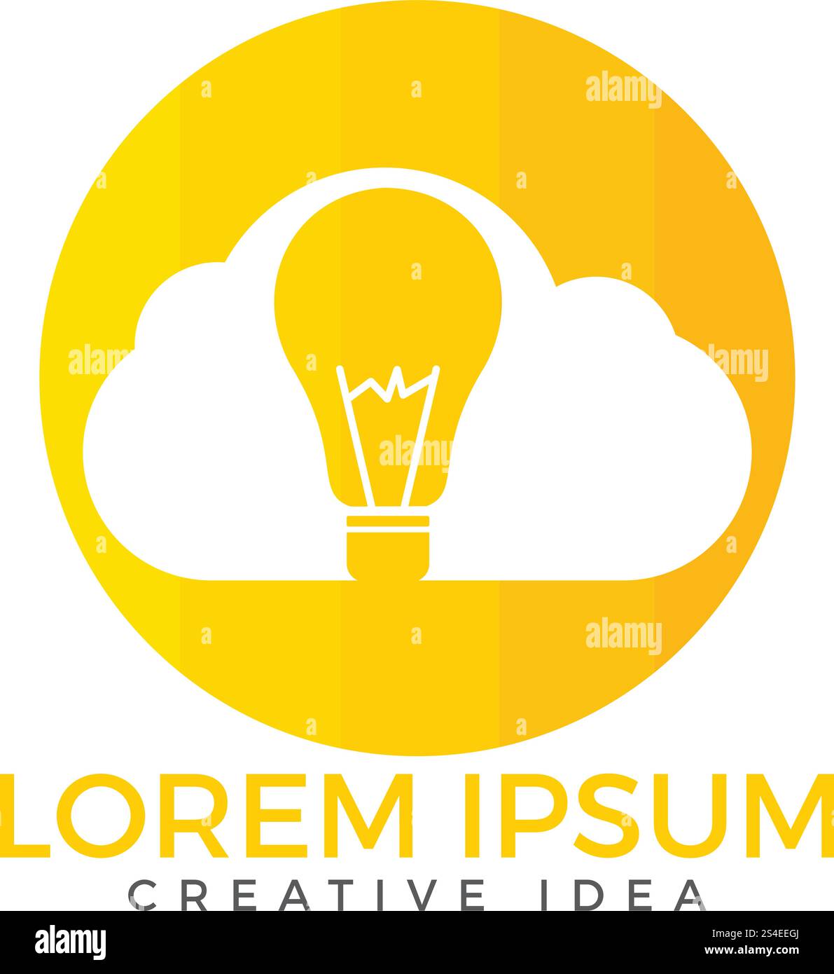Bulb Cloud Logo Design. Idea cloud logo template with an abstract light ...