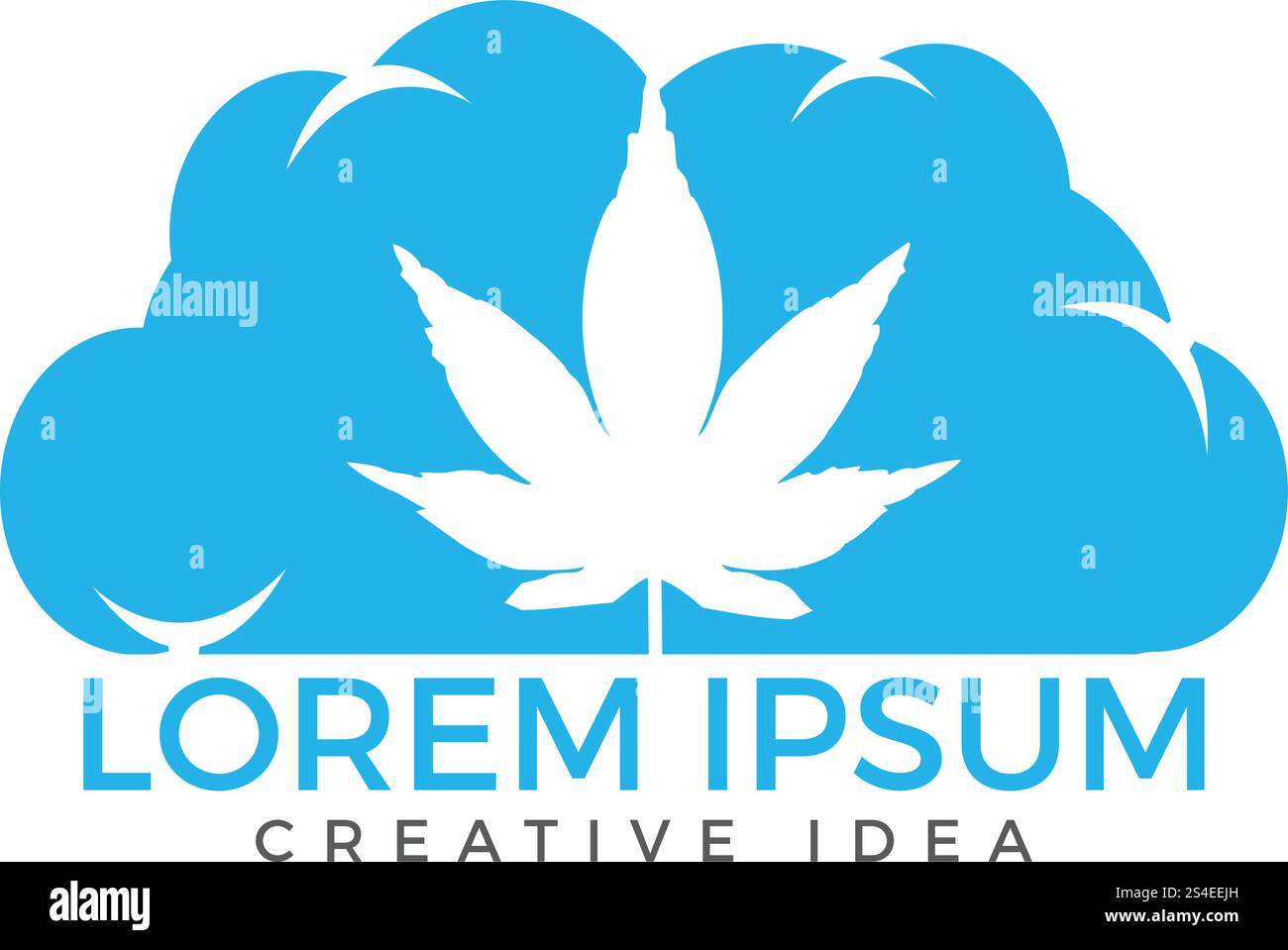 Cloud or smoke with marijuana leaf logo design Stock Vector Image & Art ...