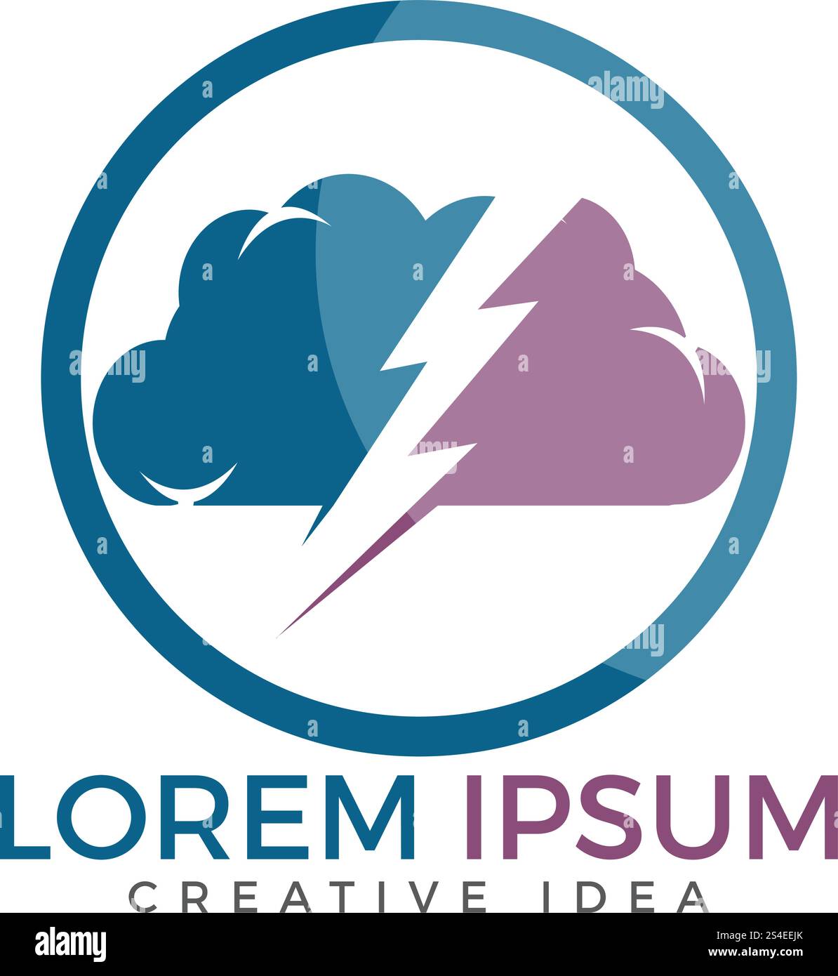 Thunder and cloud logo design. Cloud and Lightning logo design Stock ...