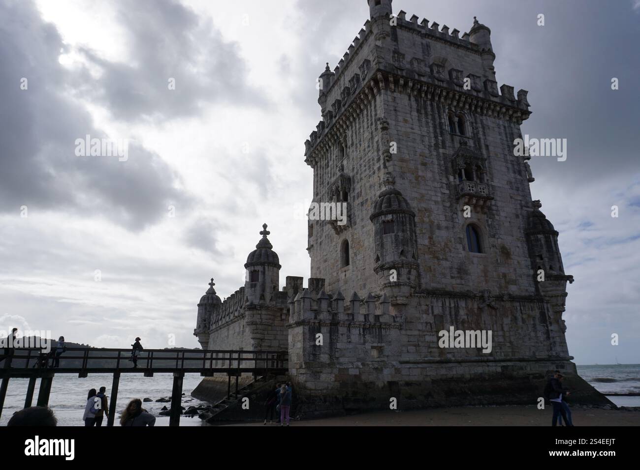 Lisbon, Portugal: Area near Belem with views of Belem Tower Stock Photo ...