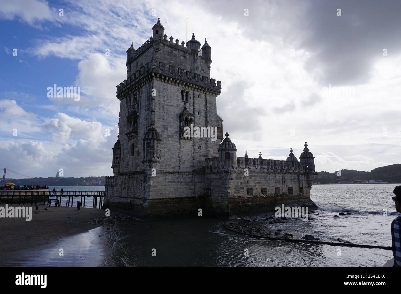 Lisbon, Portugal: Area near Belem with views of Belem Tower Stock Photo ...