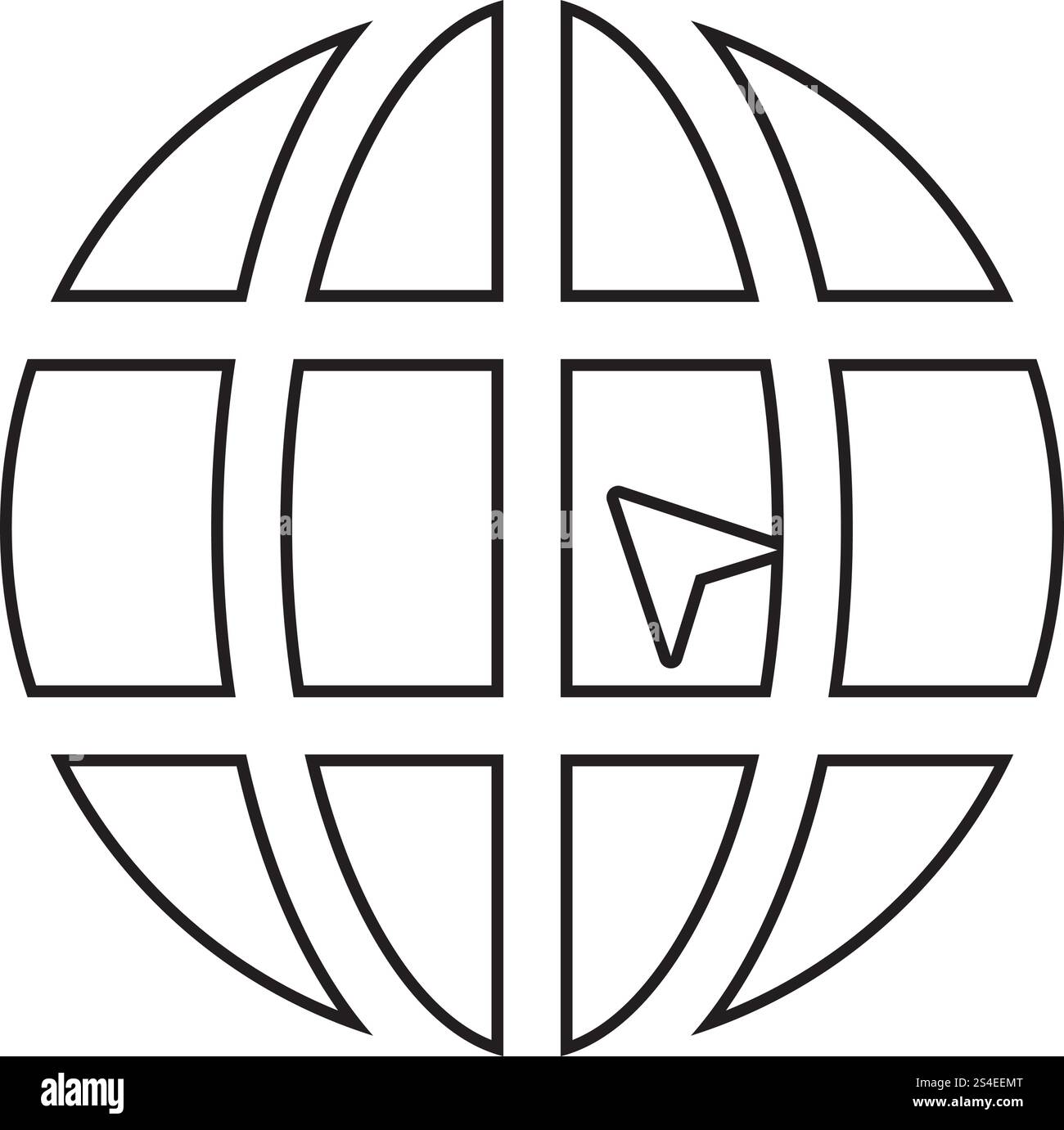 World with arrow world click concept website icon black color vector ...