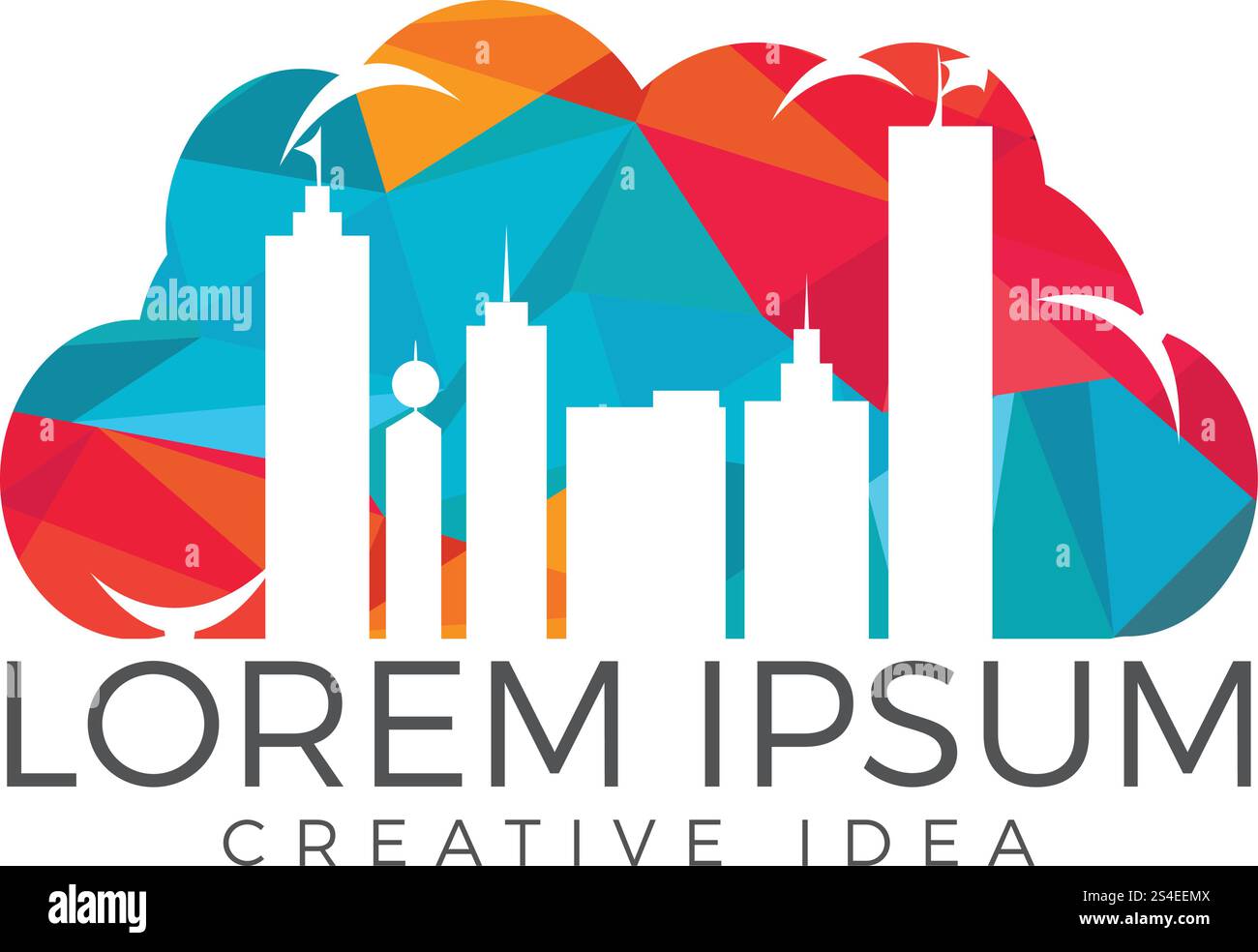Cloud Building logo designs. City cloud digital server logo Stock ...