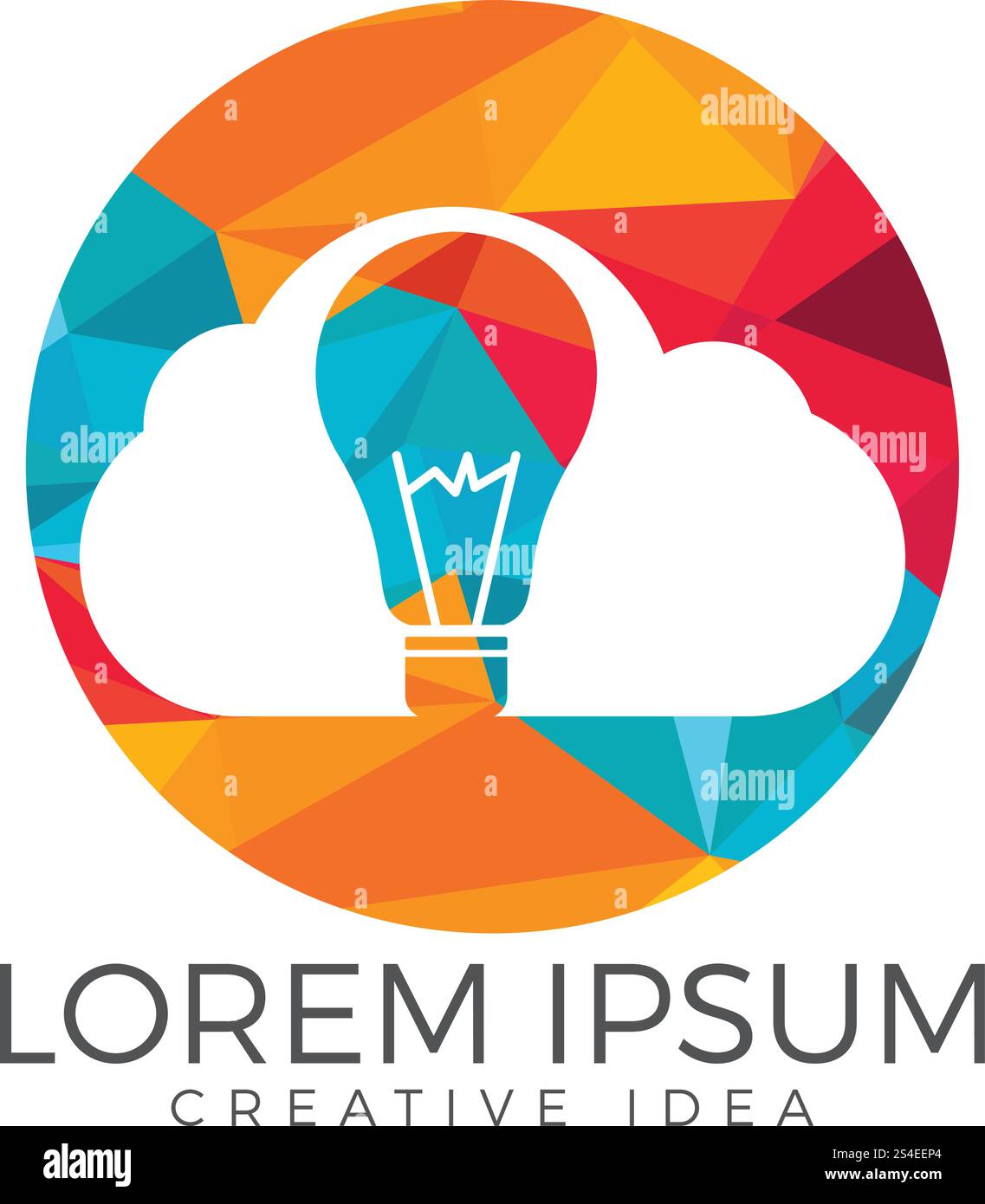 Bulb Cloud Logo Design. Idea cloud logo template with an abstract light ...