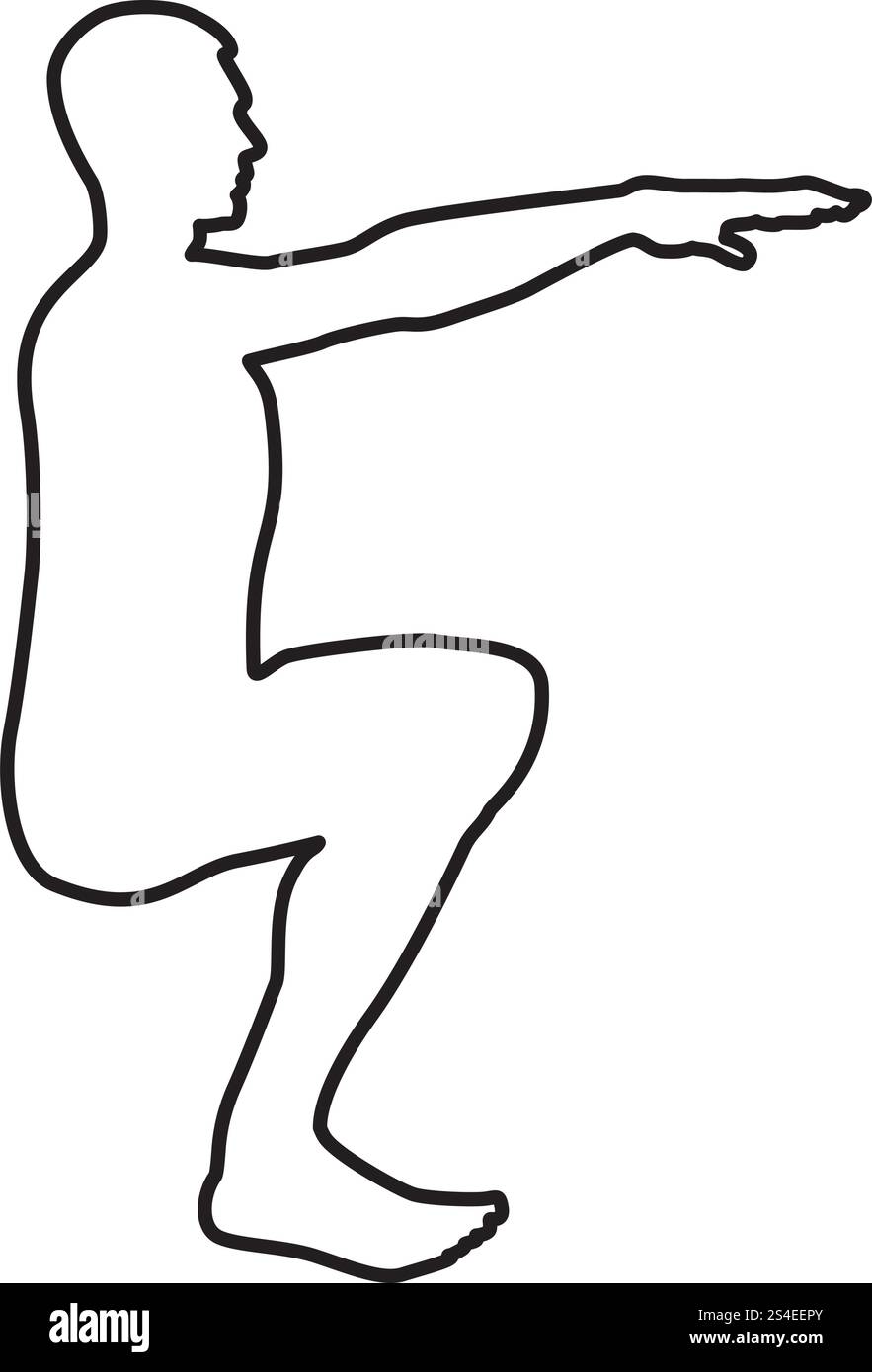 Crouching Man doing exercises crouches squat Sport action male Workout ...