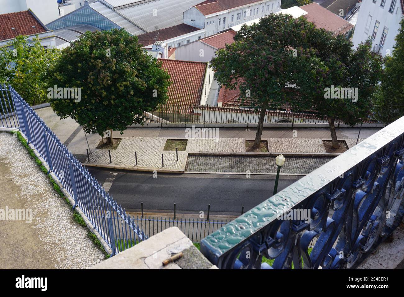 Lisbon, Portugal: Vertical view of rooftops and streets in Lisbon Stock ...