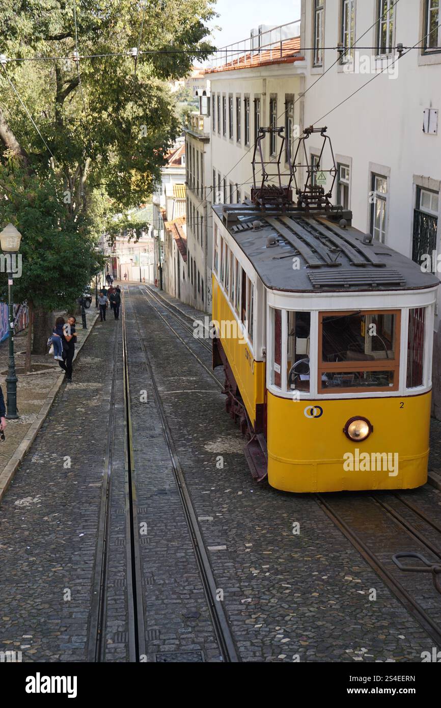 Lisbon, Portugal: Traditional Tram Transit Stock Photo - Alamy