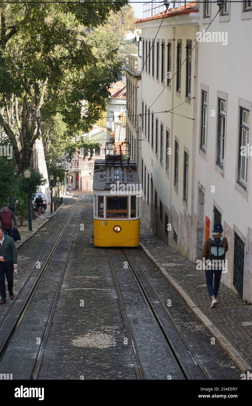 Lisbon, Portugal: Traditional Public Transit via Tram Stock Photo - Alamy